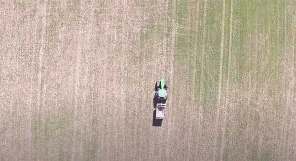 Broadcast seeding of cover crops with a fertilizer spreader and GPS ...
